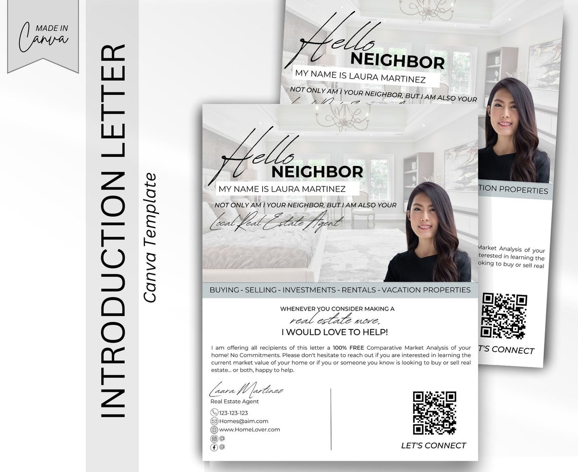 Real Estate Introduction Flyer Marketing Canva Template Raeltor ...