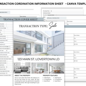 Real Estate Transaction Cover Sheet Transaction Coordinator Information ...