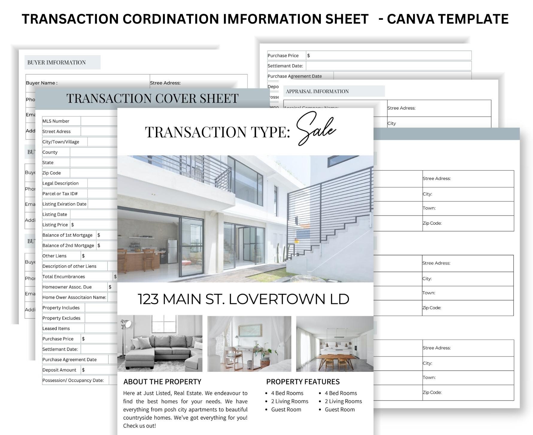 Real Estate Transaction Cover Sheet Transaction Coordinator Information ...