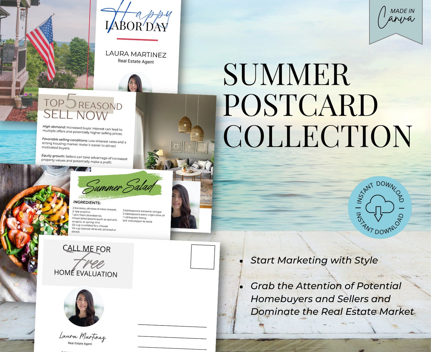 Realtor Summer Postcard, Real Estate Summer Marketing Postcard, Realtor ...