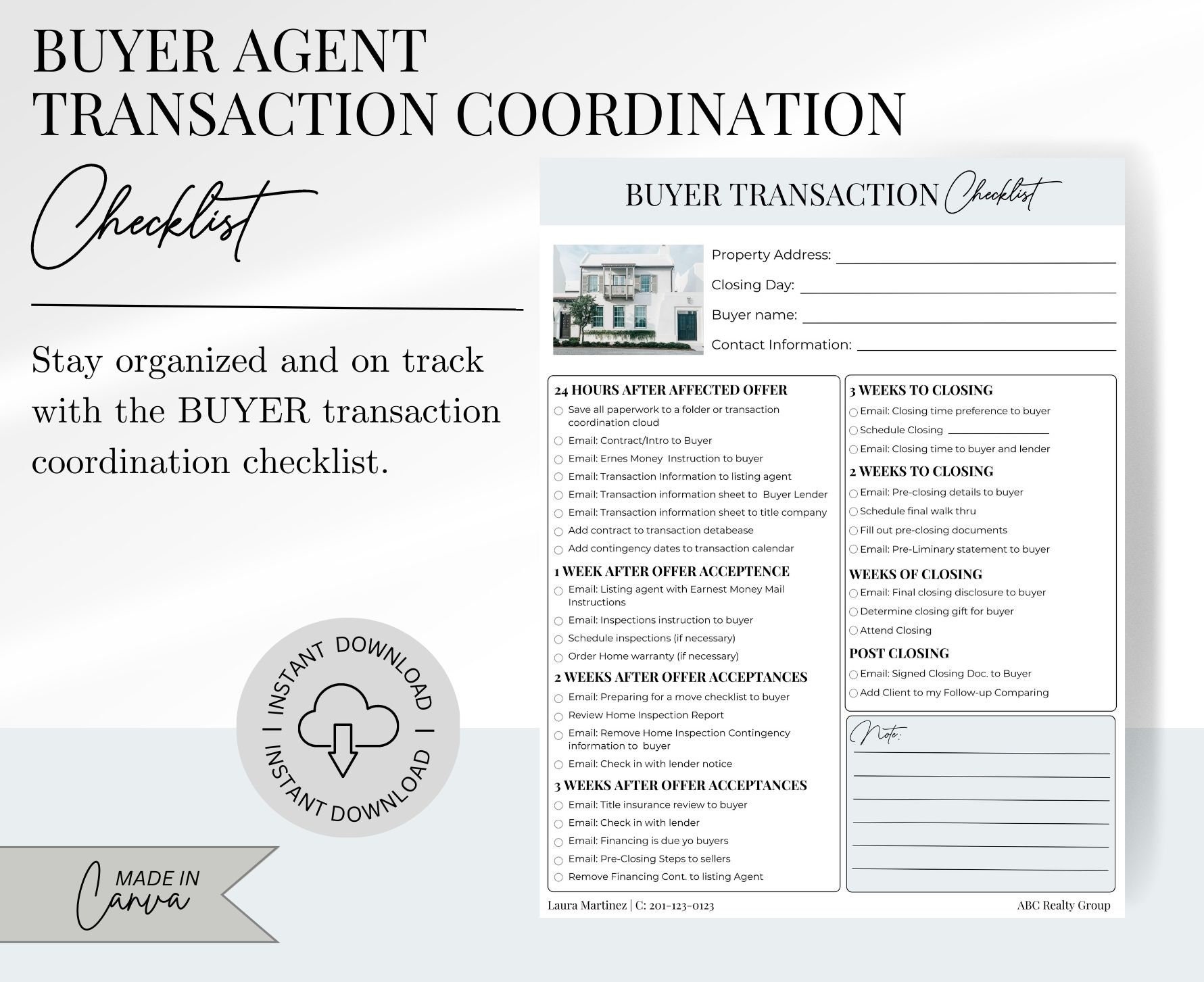 Real Estate Transaction Checklist Bundle Selling Agents & - Etsy