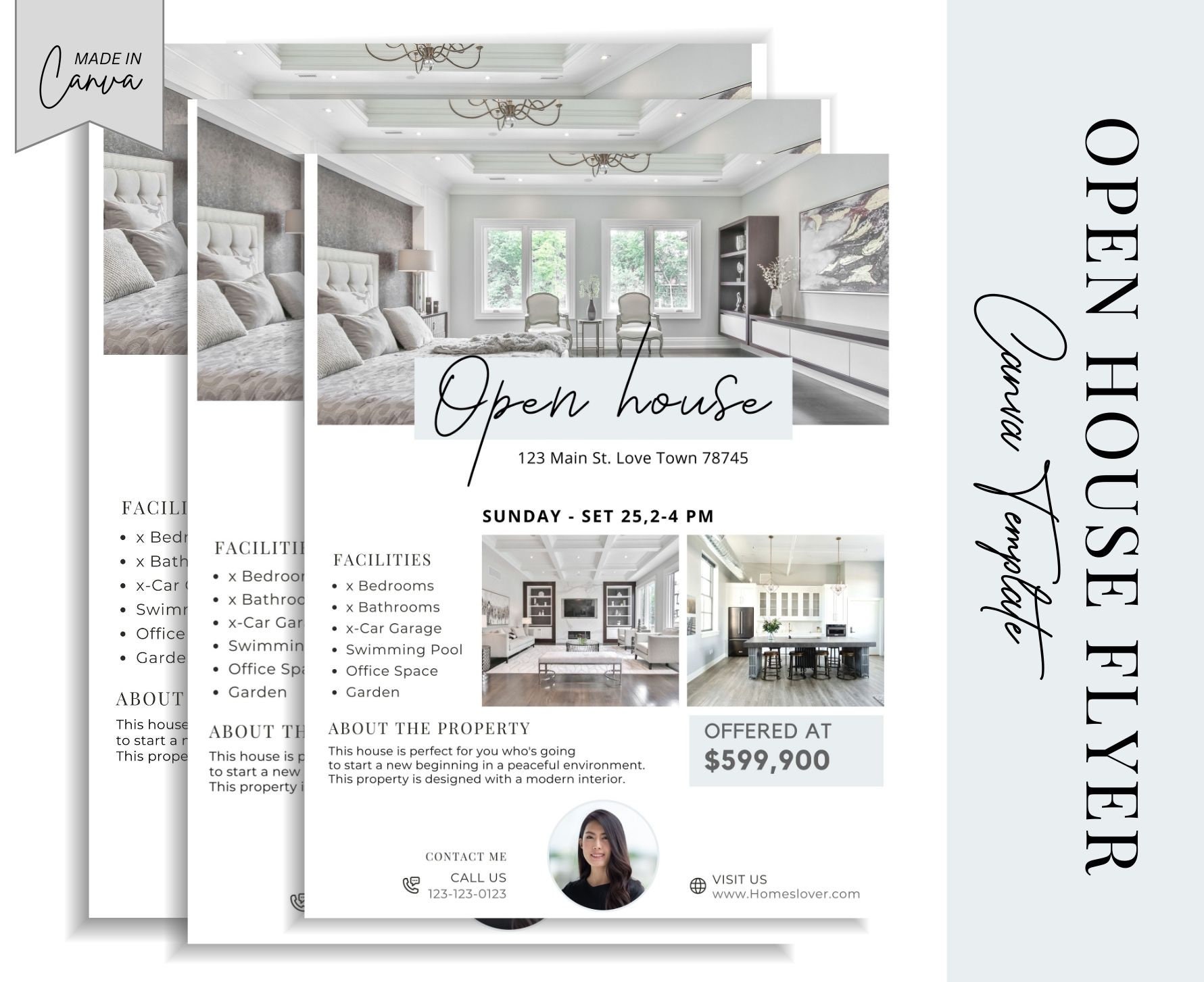 Open House Flyer Listing Marketing Flyer for Open House Feature Sheet ...