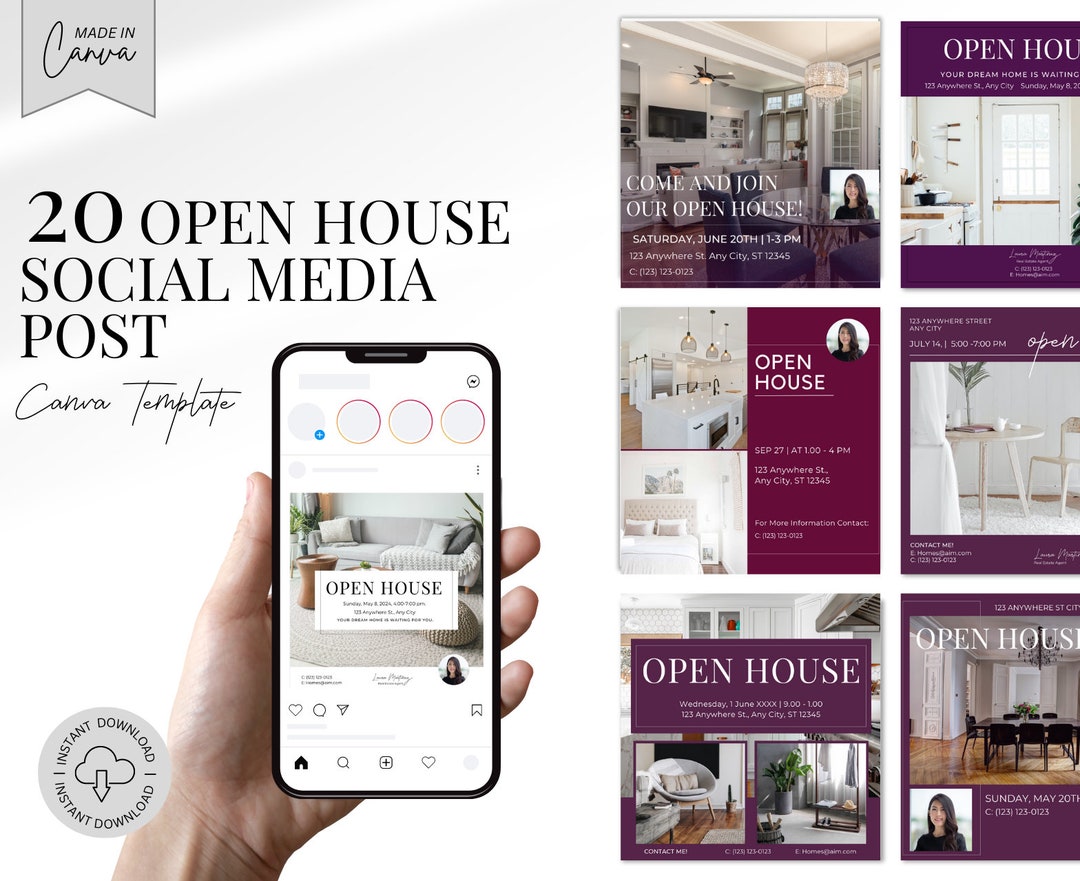 Open House Social Media Posts Real Estate Listing Updates Open House ...
