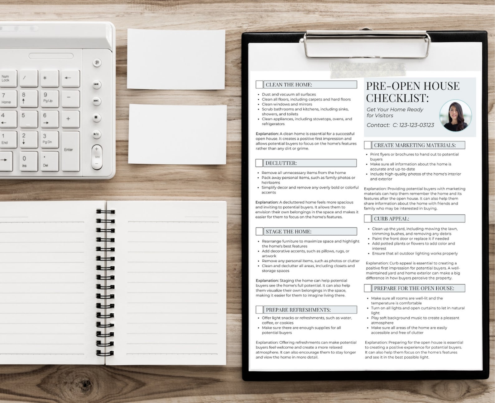 Open House Prep Checklist Realtor Marketing Template , Showing Prep ...