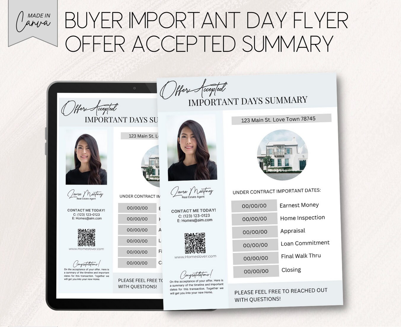 Buyer Offer Acceptance Timeline of Events Buyer Packet Buyer Flyer Real ...