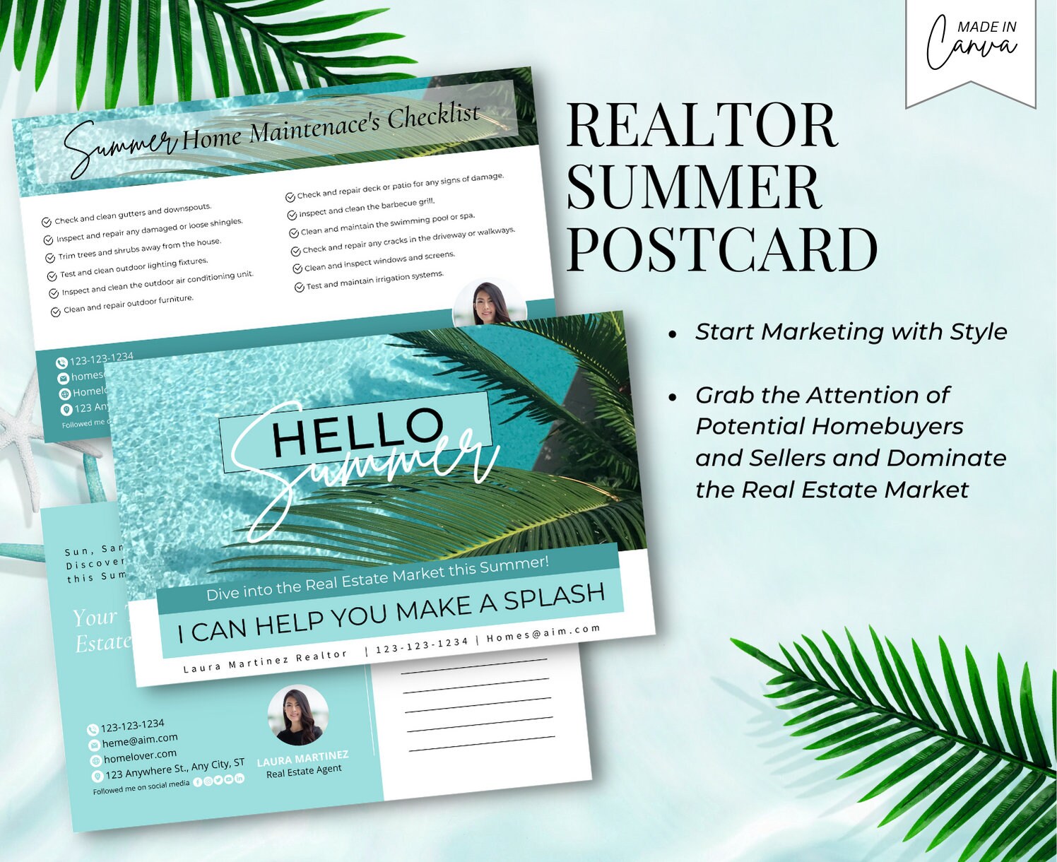 Real Estate Summer Postcard Realtor Hello Summer Card Realtor Farming ...