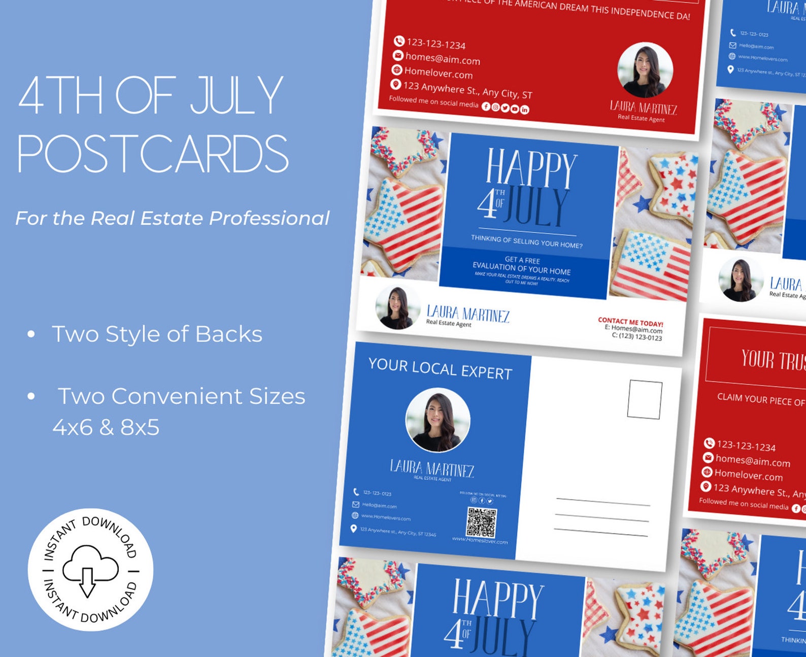 Real Estate 4th of July Postcard, Summer Postcard, Real Estate ...