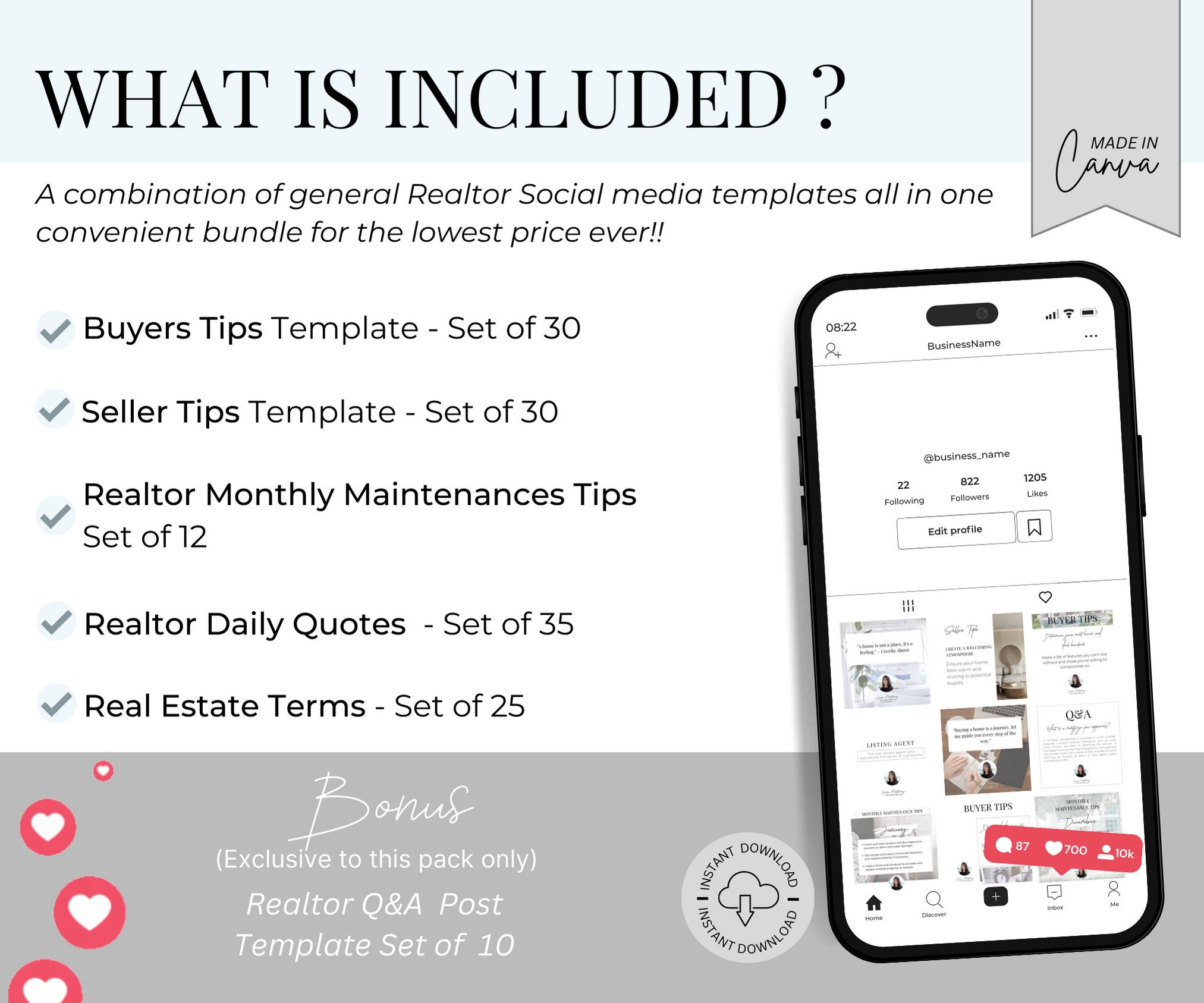 Realtor Social Media Posts Bundle Templates Marketing Instagram Post ...