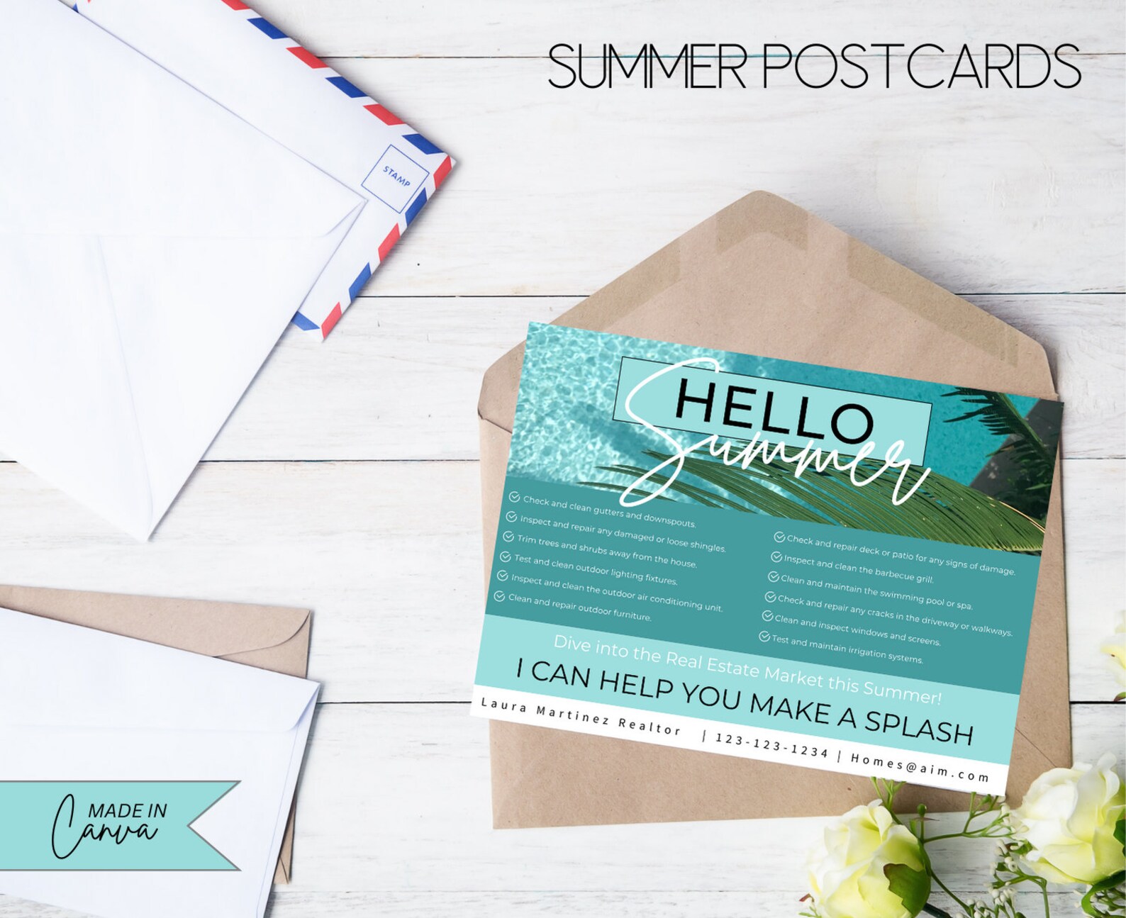 Real Estate Summer Postcard Realtor Hello Summer Card Realtor Farming ...