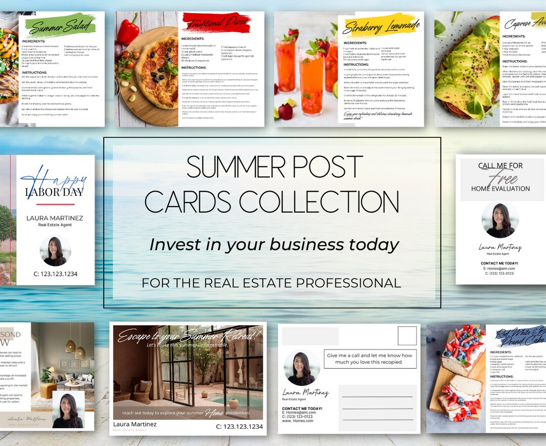 Realtor Summer Postcard, Real Estate Summer Marketing Postcard, Realtor ...