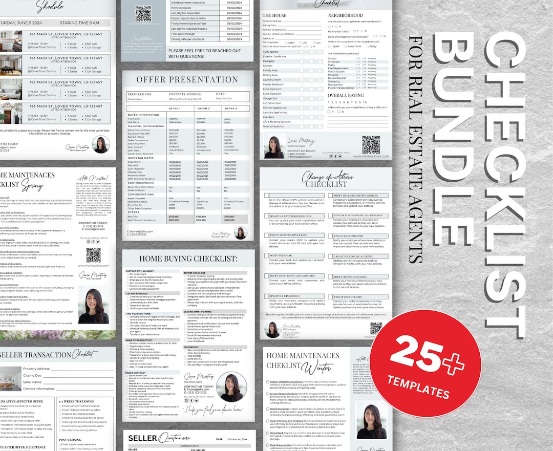 NEW Real Estate Agent Checklist Bundle Package Prep Listing ...