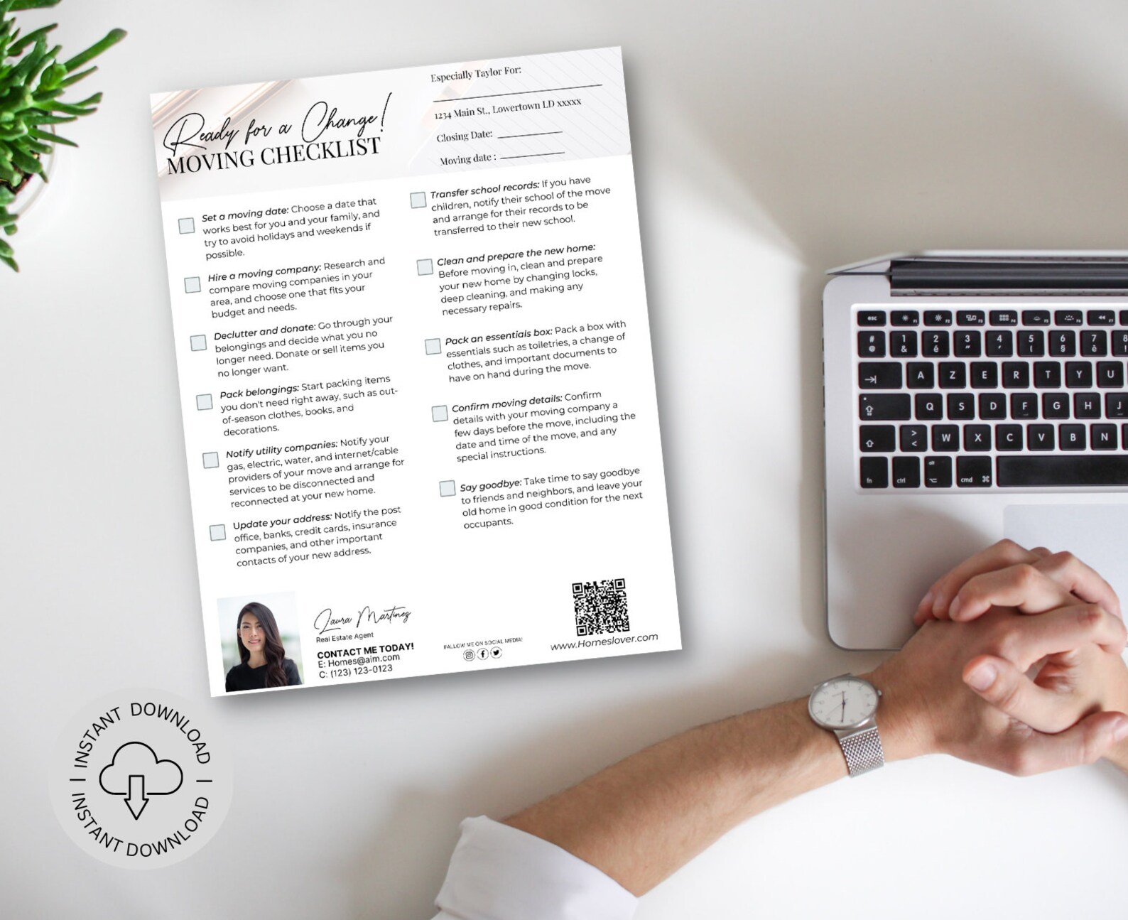 Real Estate Moving Checklist, Realtor Moving Guide, Printable Moving To ...