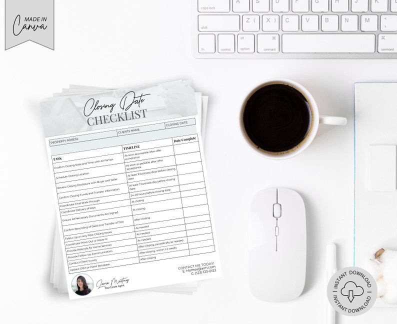 Closing Date Checklist Realtor Checklist Flyer Home Closing Date ...