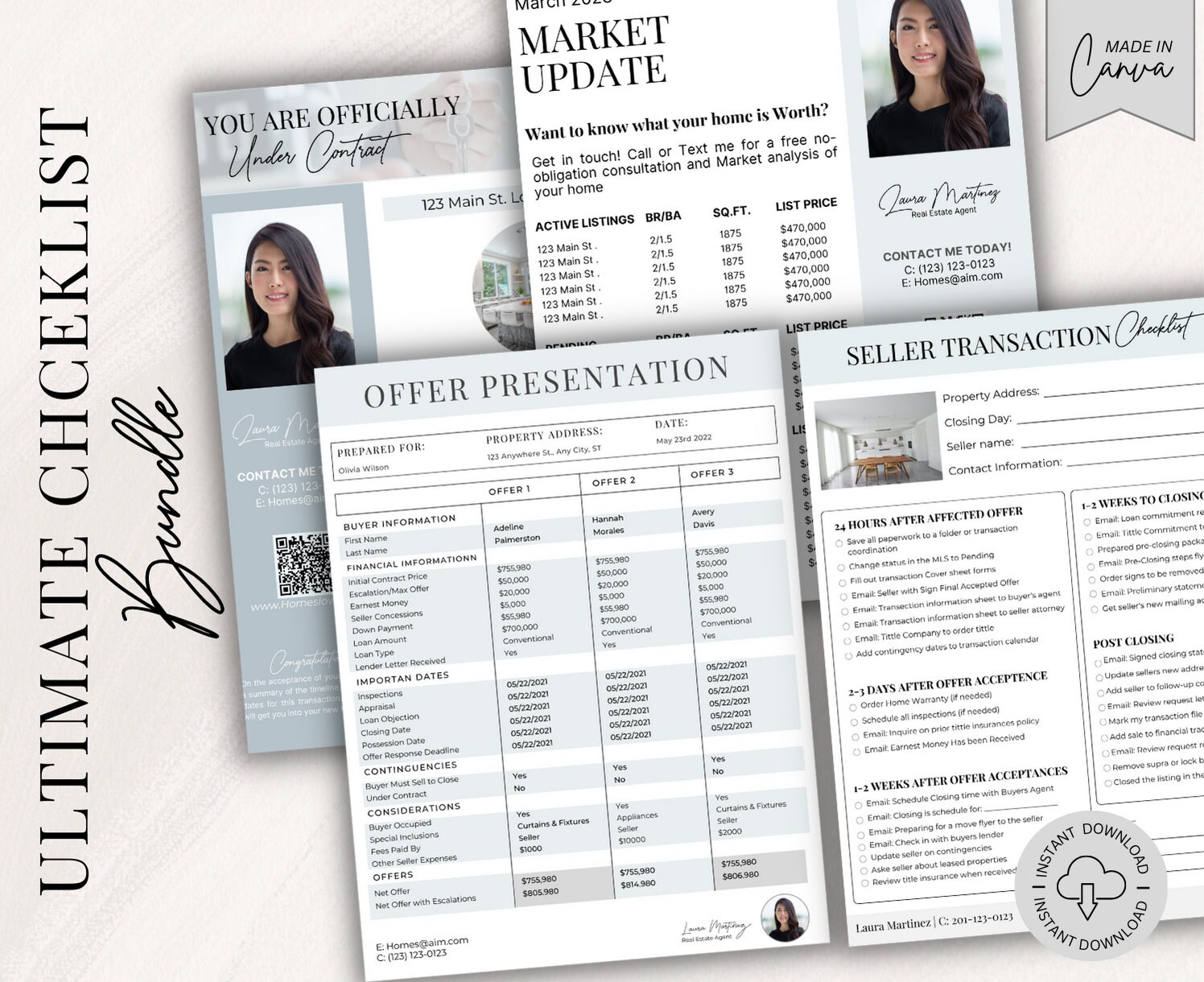 Checklists Package Bounded for Realtor Transactions Editable in Canva ...