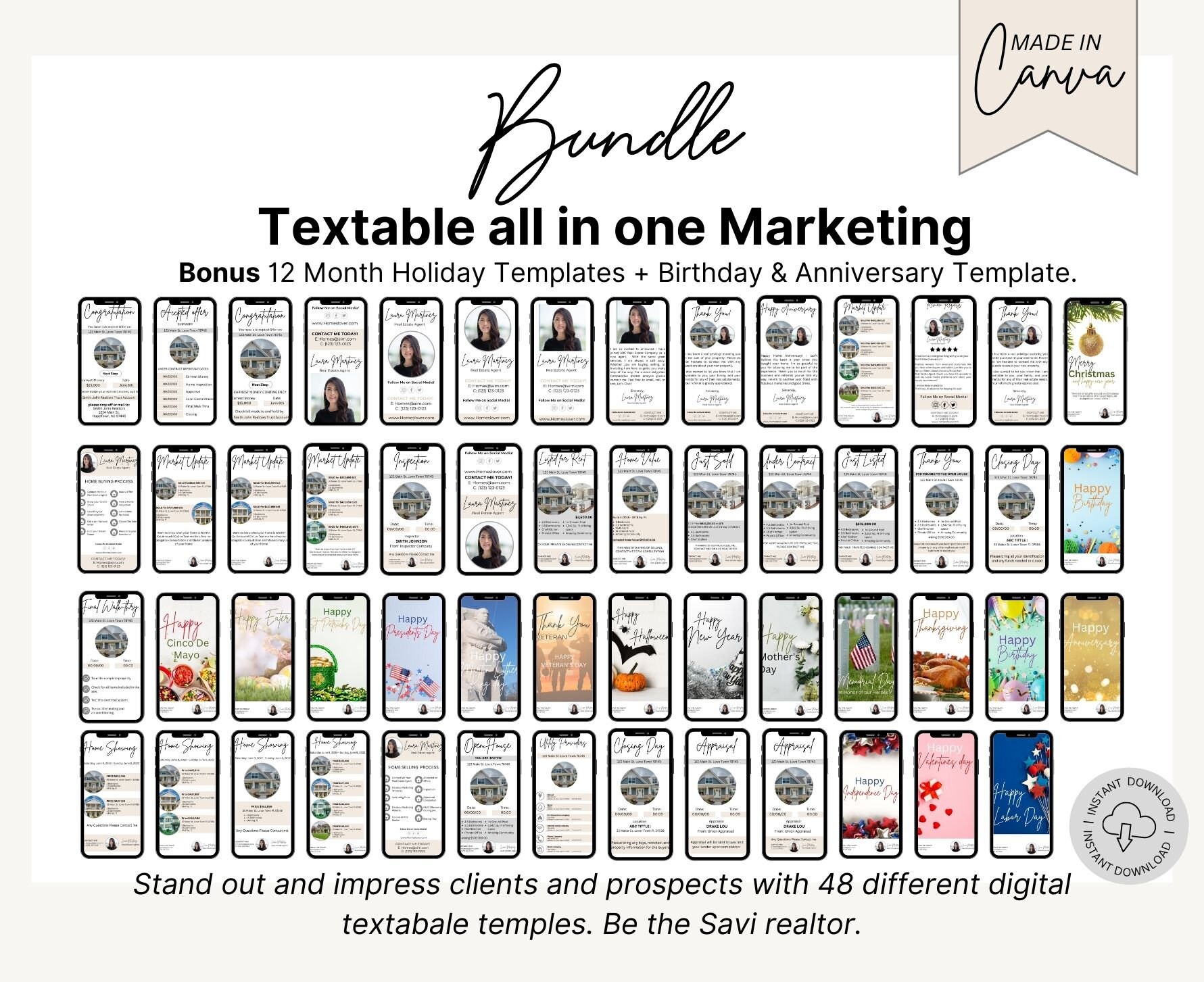 Textable Real Estate Marketing Templates Bundle Realtor Text CMA Update ...
