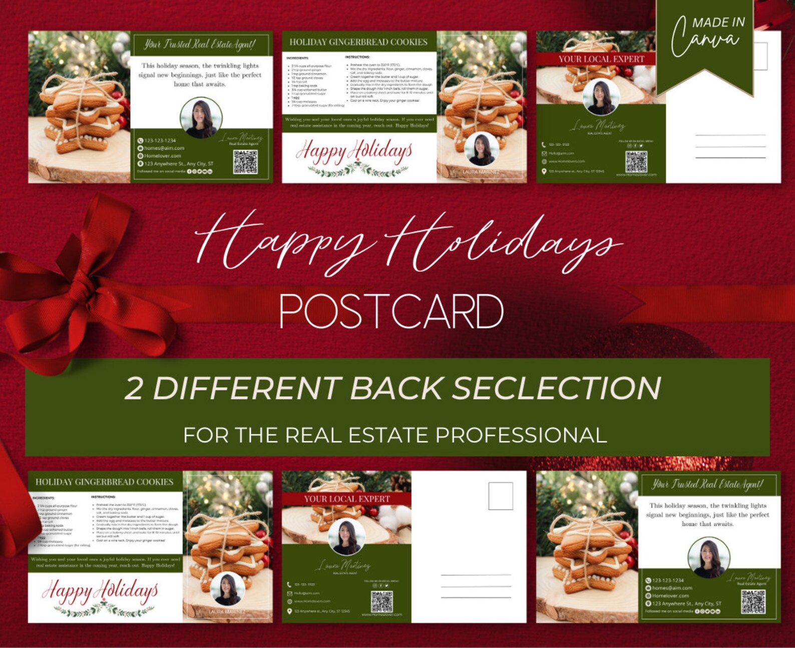 Real Estate Recipe Postcard, Christmas Real Estate Marketing, Realtor ...