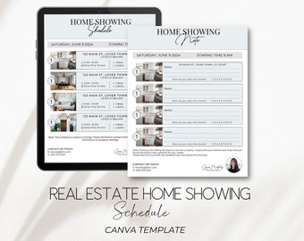 Real Estate Customizable Home Tour Schedule Realtor Flyer Design & High ...