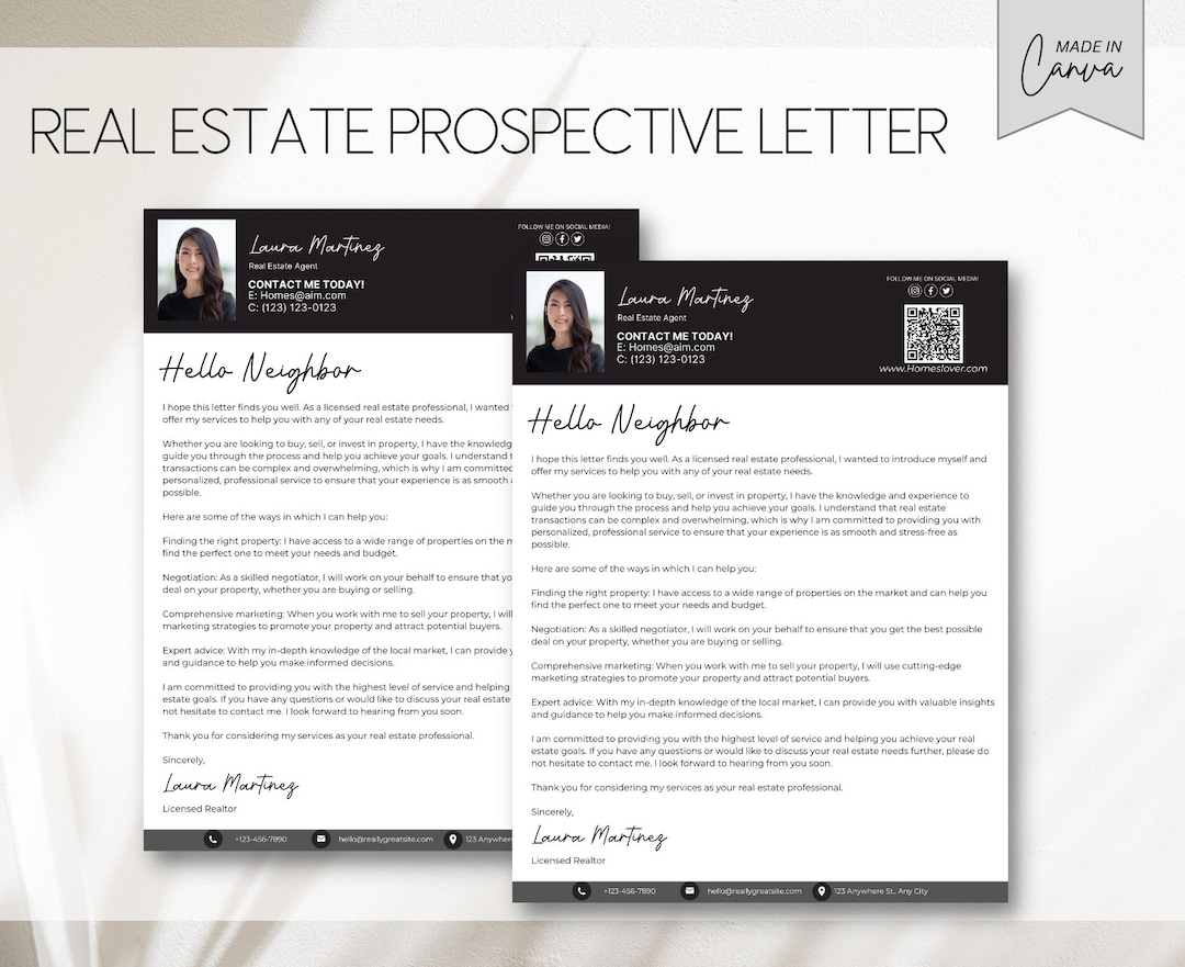 Realtor Clients Introduction Letter for Real Estate Prospective ...