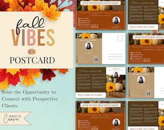 Real Estate Fall Postcard, Real Estate Marketing, Autumn Mailer, Fall ...