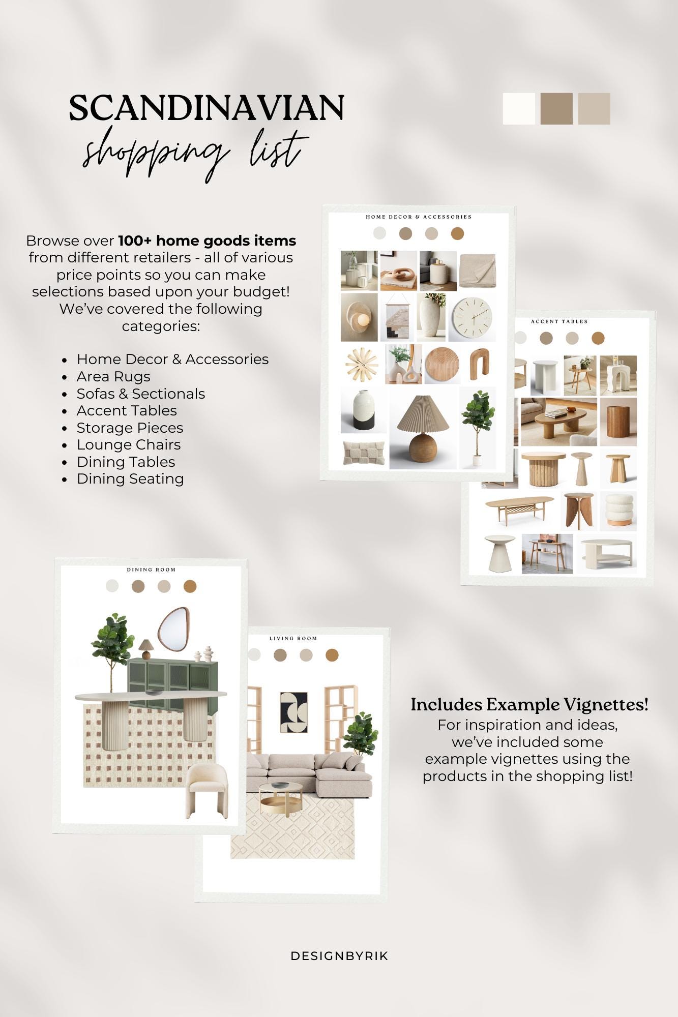 Modern Scandinavian Shopping List | Digital Download | Home Decor ...