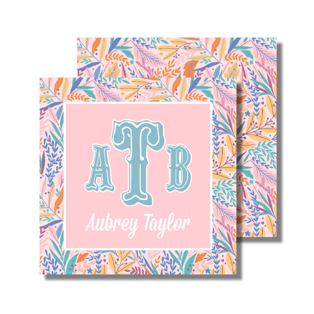 Gift Tag, Gift Enclosure, Calling Card, Sticker, Modern Botanical ...