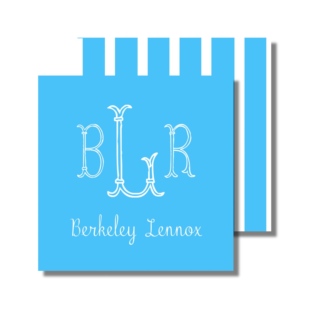 Personalized Gift Tag, Printable Enclosure Card With Bright Blue ...