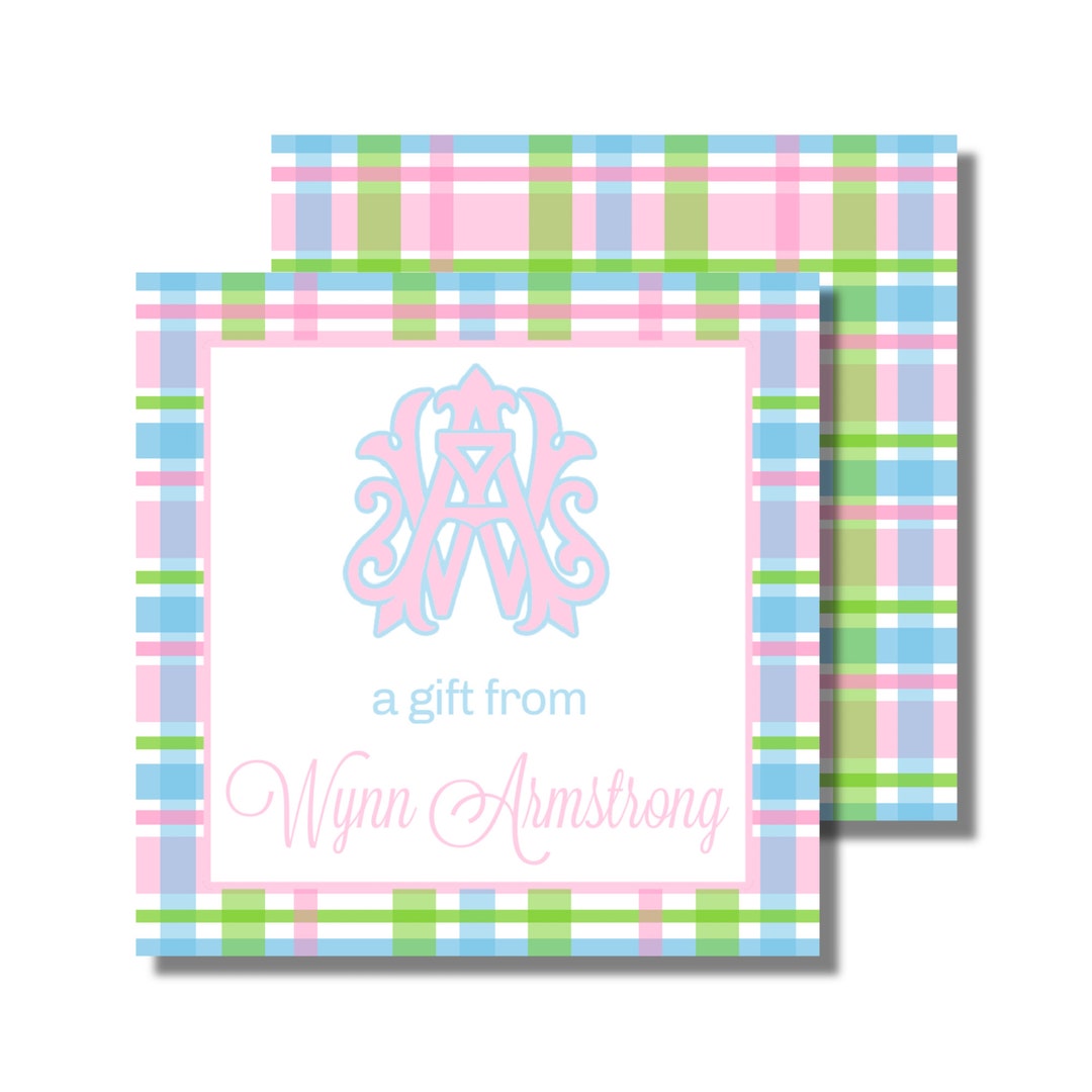 Gift Tag, Gift Enclosure, Calling Card, Sticker, Plaid Interlocking ...