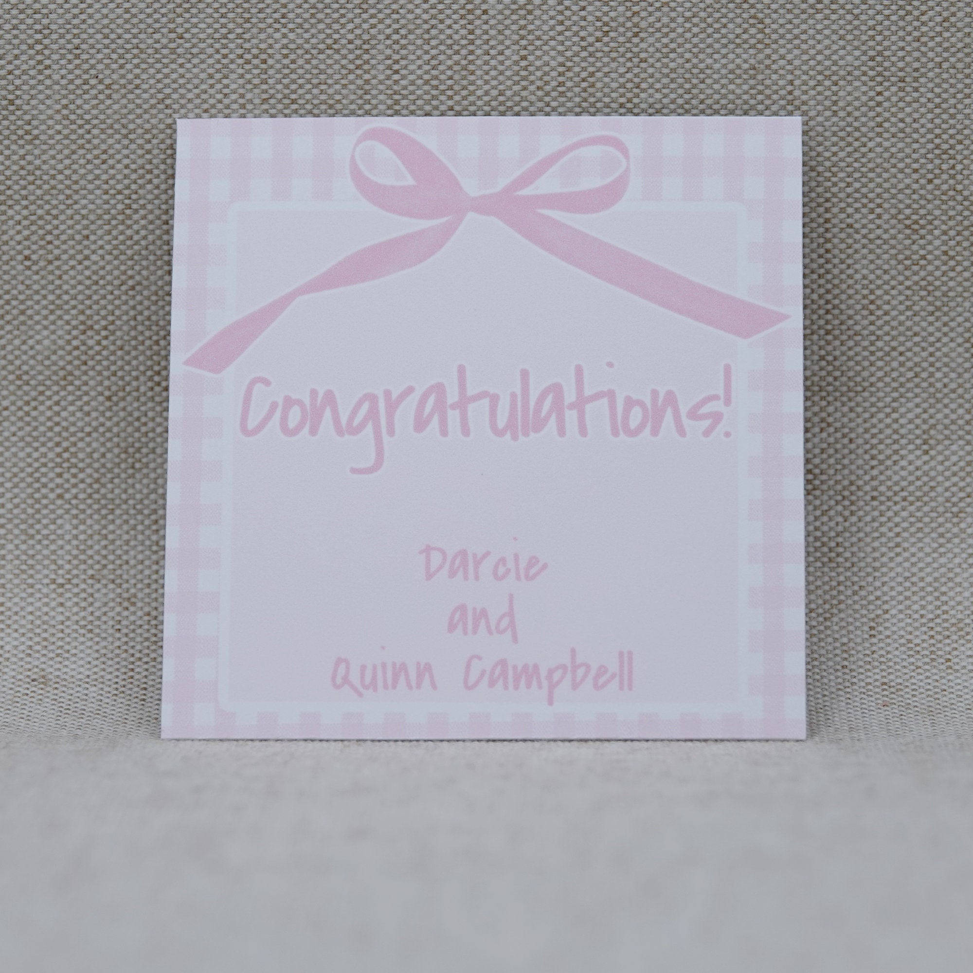 Baby Gift Tag, Gift Enclosure, Baby Shower Gift Tag, Pink Bow ...
