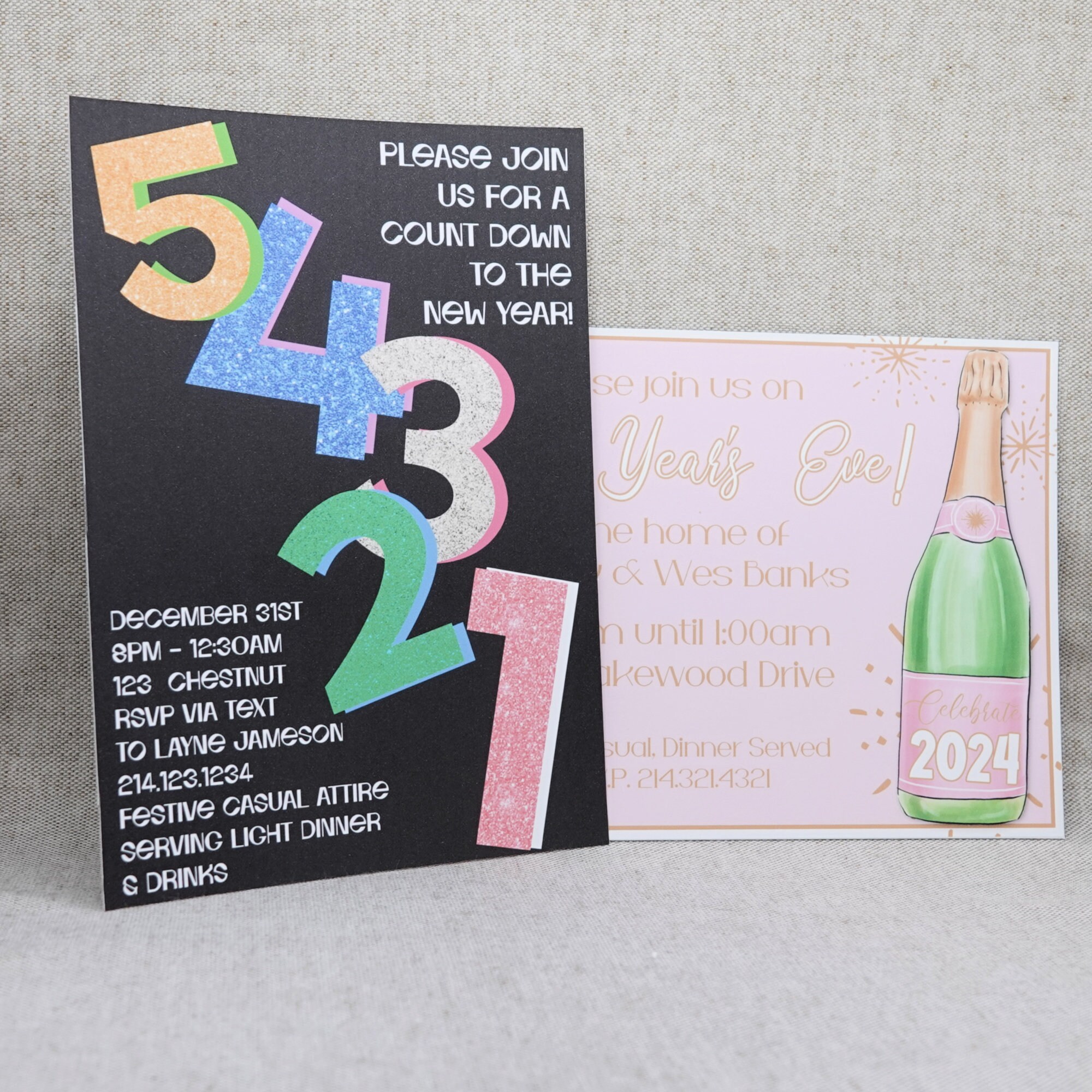New Year's Eve Party Invitation, Holiday Party Invitation, Dinner Party ...