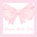 Baby Gift Tag, Gift Enclosure, Calling Card, Name Tag, Baby Pink Bow ...