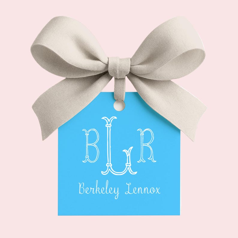 Personalized Gift Tag, Printable Enclosure Card With Bright Blue ...