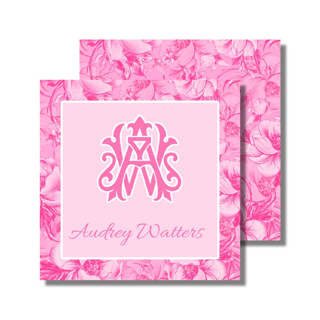 Personalized Gift Tag, Printable Enclosure Card With Bright Pink ...