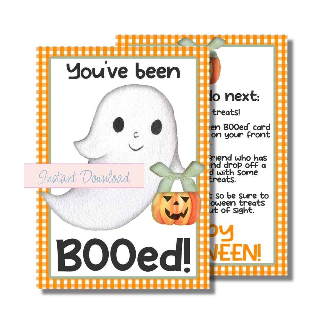 Halloween Booed Surprise Card, Neighborhood Porch Treat, Halloween ...