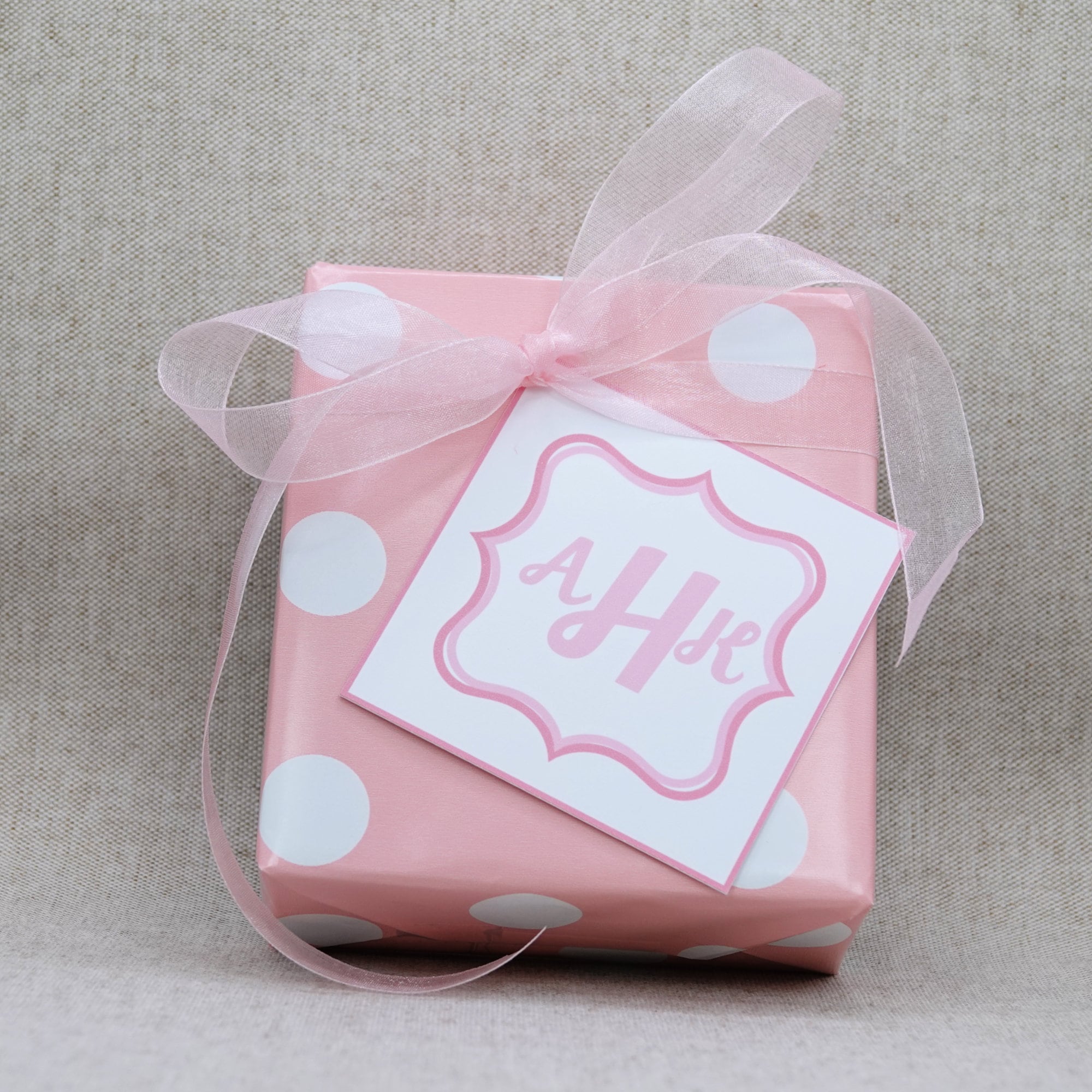 Personalized Girls Gift Tag, Printable Enclosure Card With Monogram ...