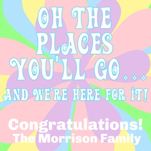 Graduation Gift Tag, Gift Enclosure, Party Favor Tag, Oh the Places ...