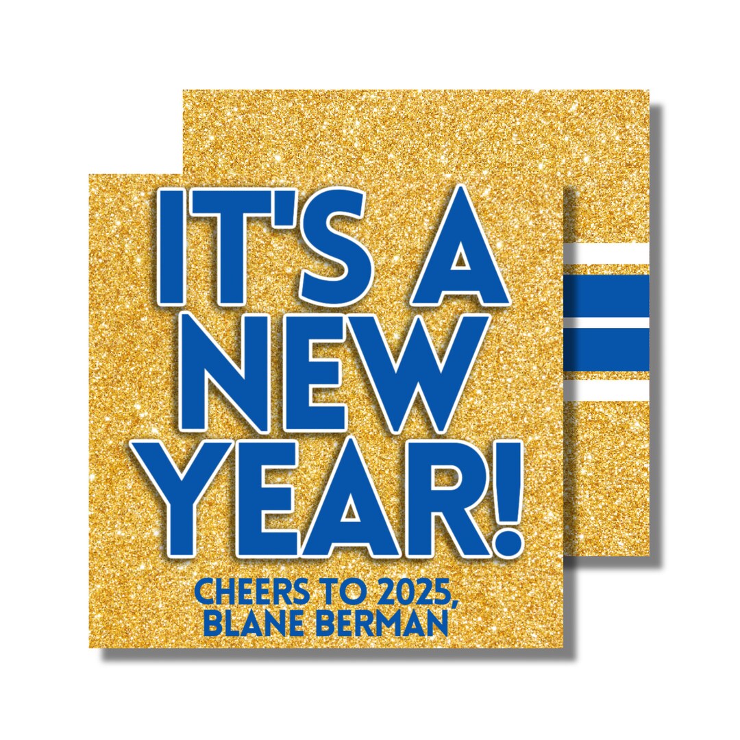 New Year's Eve Gift Tag, Gift Enclosure, Party Favor Tag, Wine Tag ...