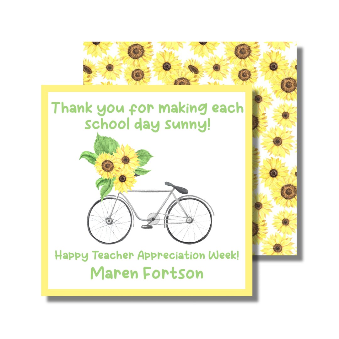 Teacher Appreciation Week Gift Tag, Gift Enclosure, Treat Tag ...