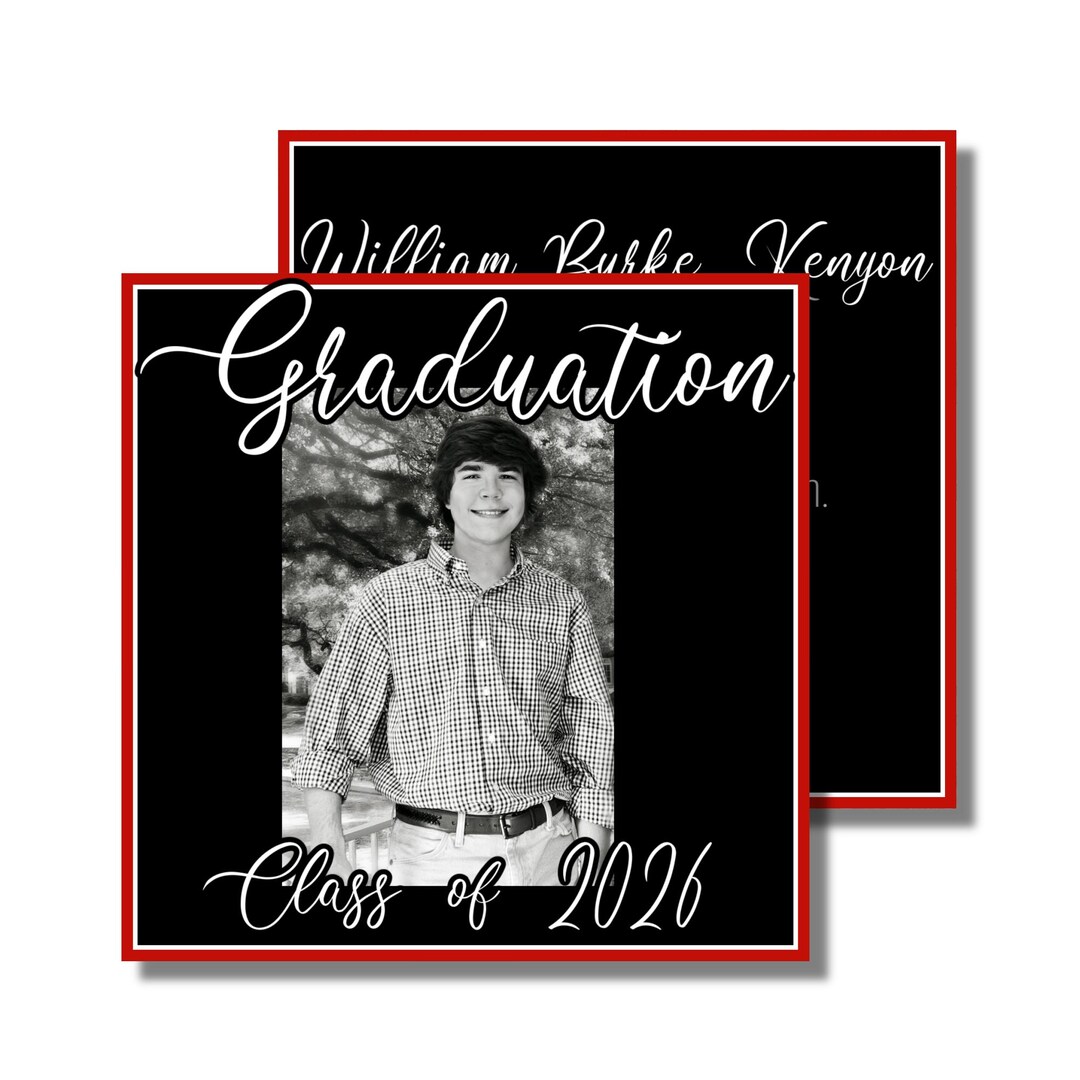 Personalized Graduation Photo Card, Announcement With Any School Colors ...