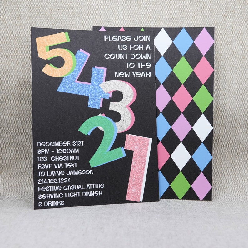 New Year's Eve Party Invitation, Holiday Party Invitation, Dinner Party ...