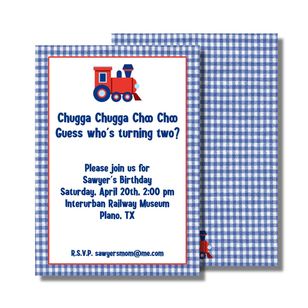 Birthday Invitation, Kids Birthday Party, Choo Choo Birthday Party ...