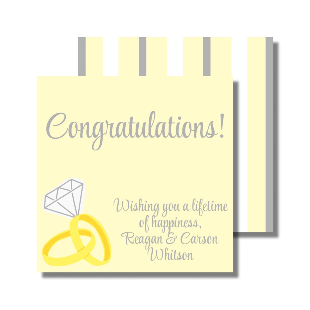 Wedding Gift Tag, Engagement Gift Tag, Party Favor Tag, Engagement Ring ...