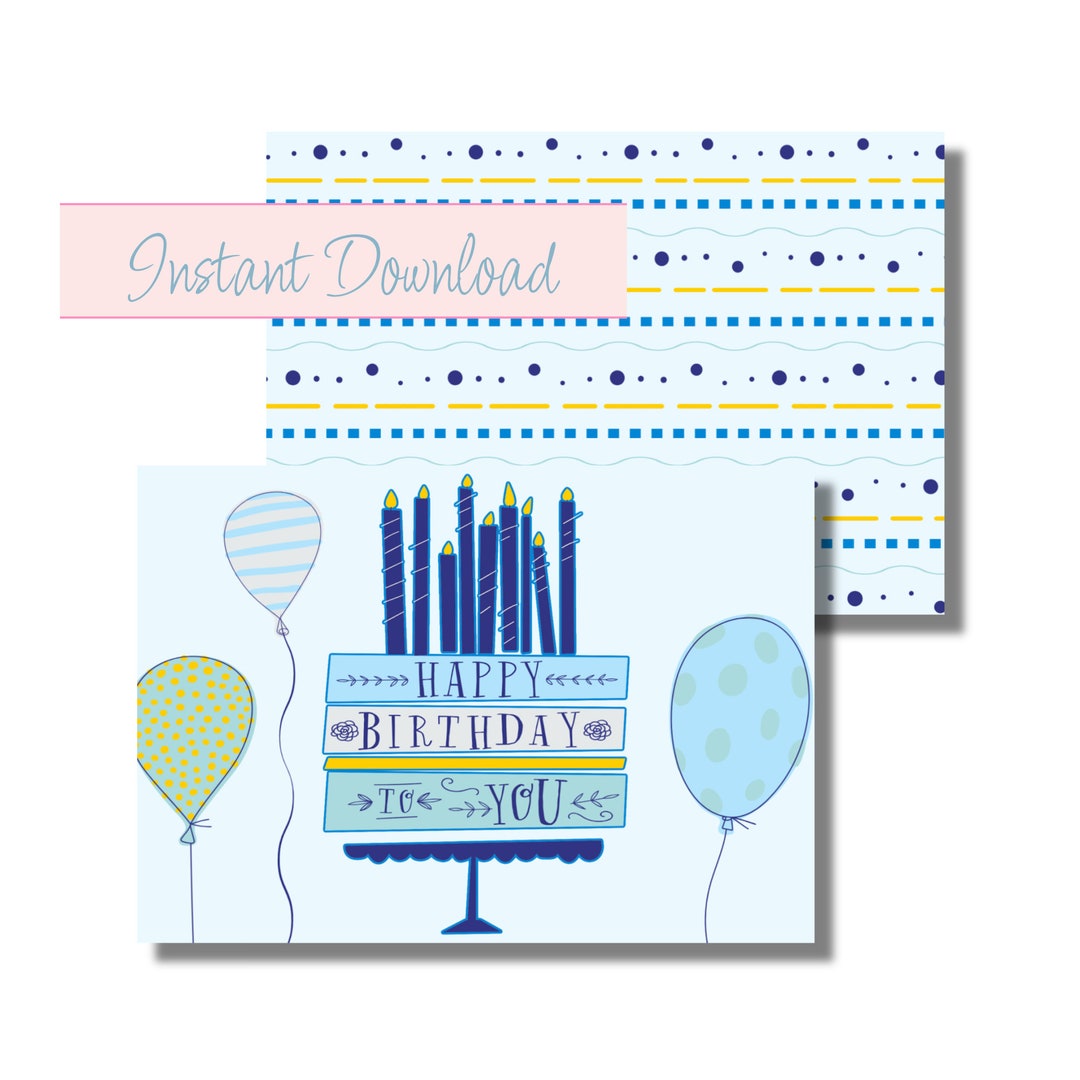 Birthday Card, Happy Birthday Notecard, Birthday Party, Greeting Card ...
