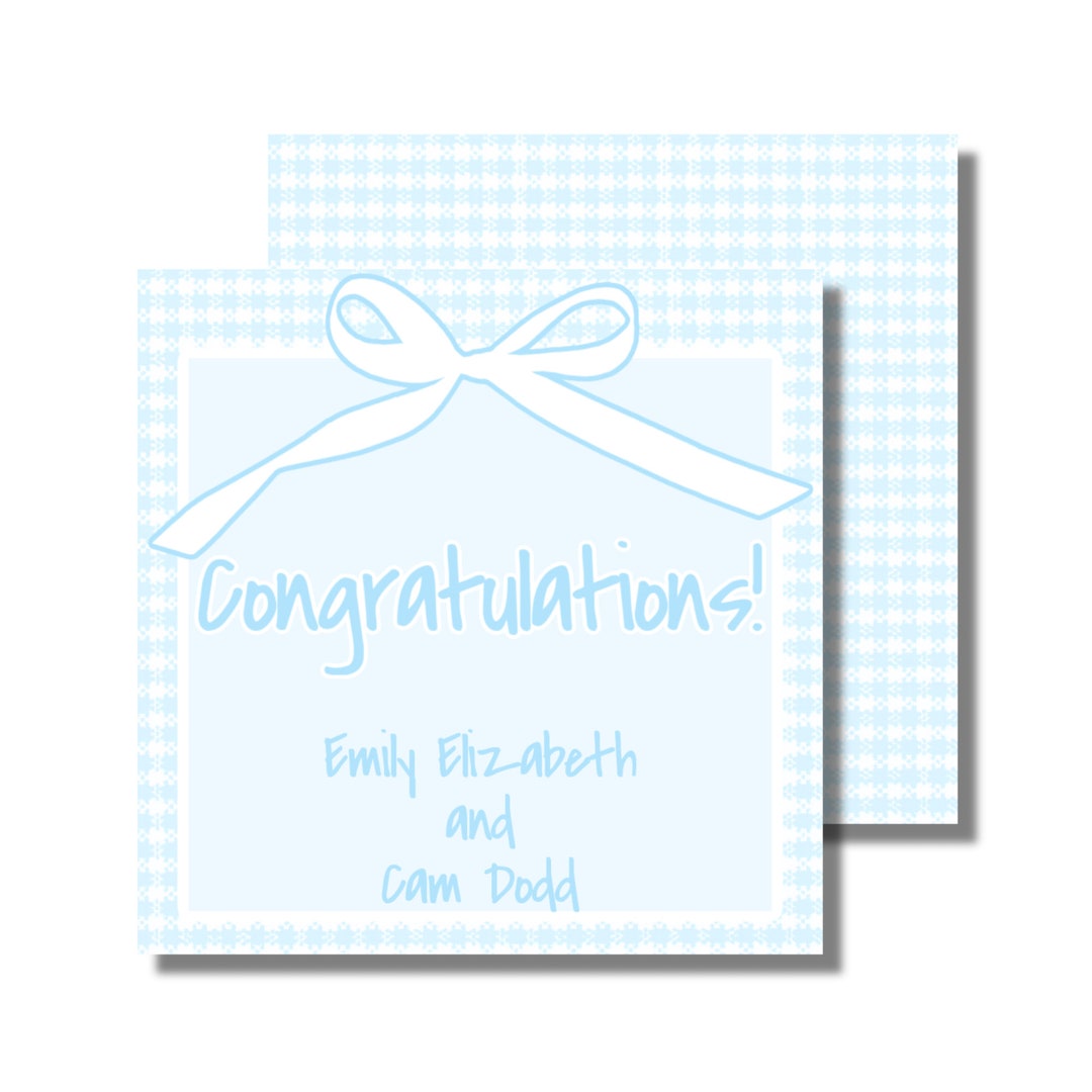 Baby Gift Tag, Gift Enclosure, Baby Shower Gift, Baby Blue Bow ...