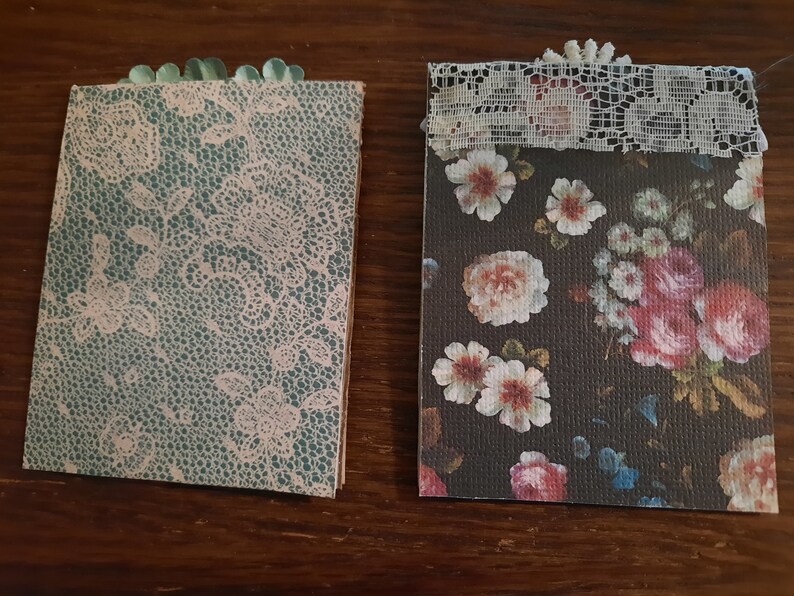 Flower Embellished Vintage Lace Notepads Set of 2 Great for Junk ...