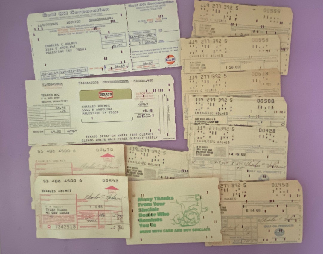 Vintage 1960s Gas Station Credit Card Receipts and Gas Card - Etsy
