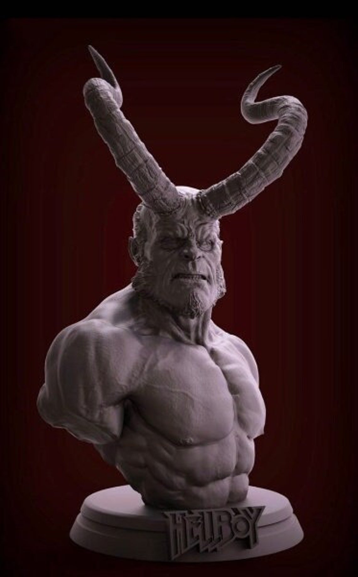 Hellboy Bust 3D STL Digital - Etsy