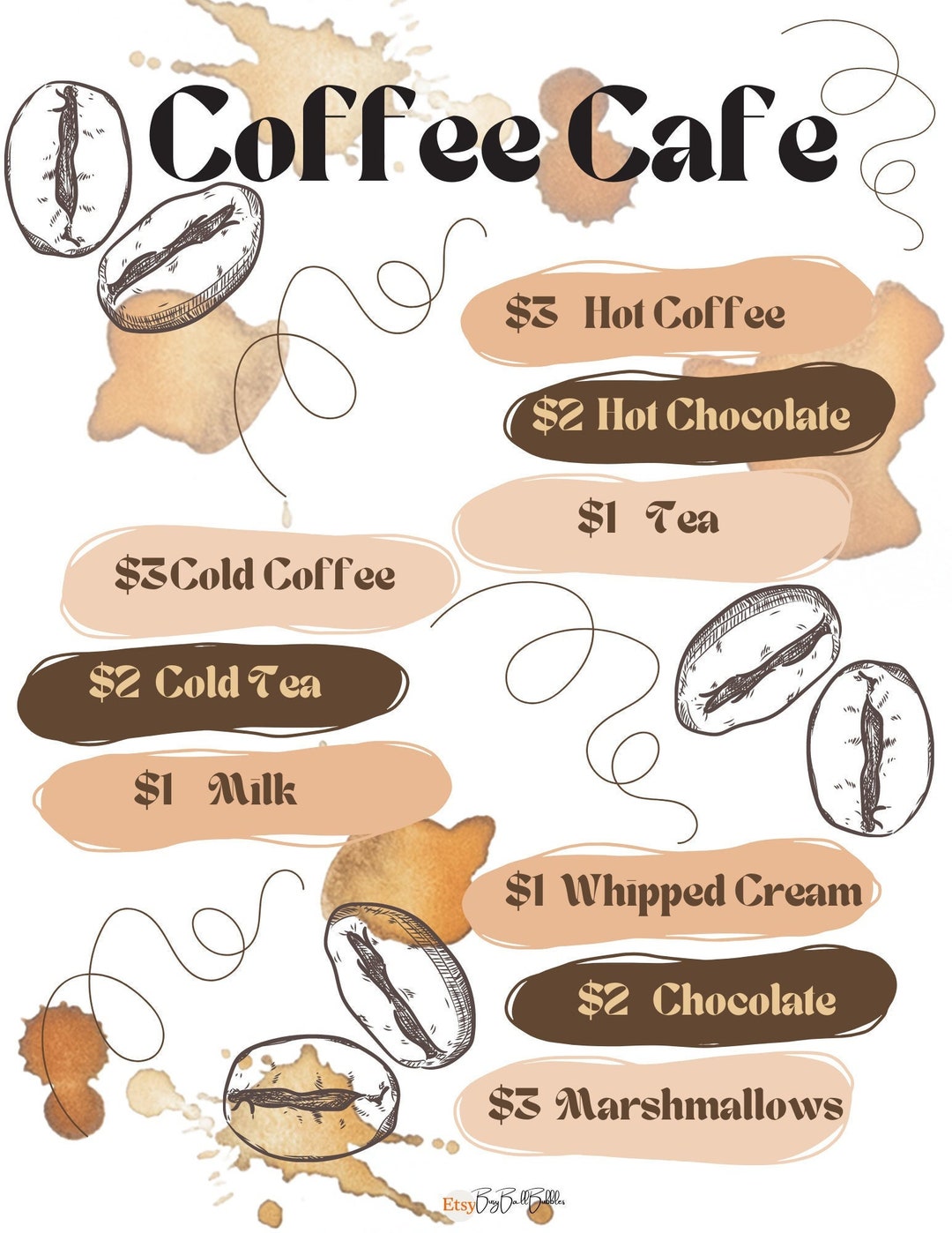Cafe Menus Collection 1 - Etsy