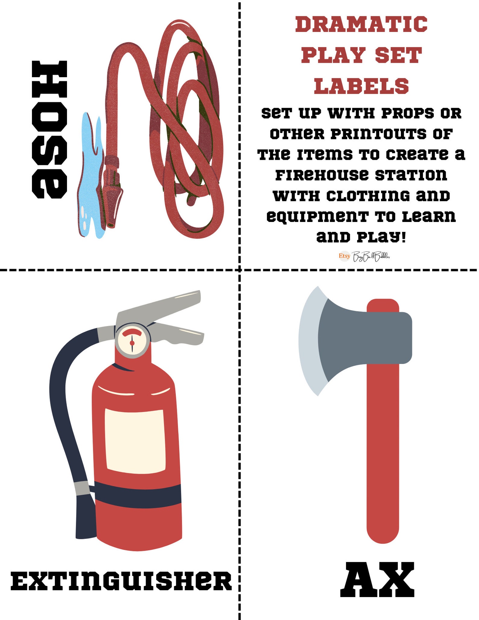 Firefighter Collection 21 Pages Download, Dramatic Play, Homeschool ...