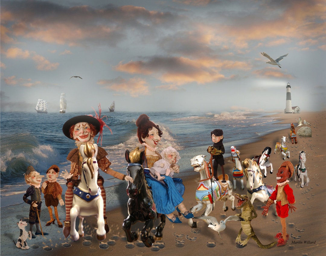 Composite Punch and Judy With the Gang Riding the Beach on Carousel ...