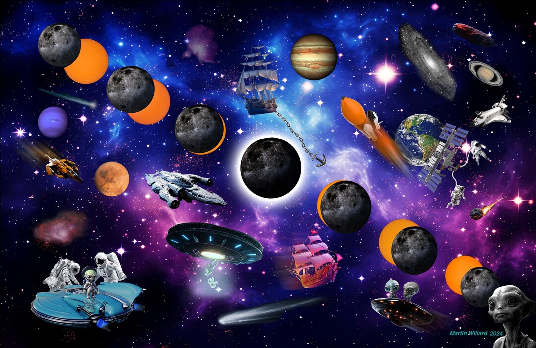 In the Sea of Space a Whimsical Solar Eclipse in a Fun and Fictional ...